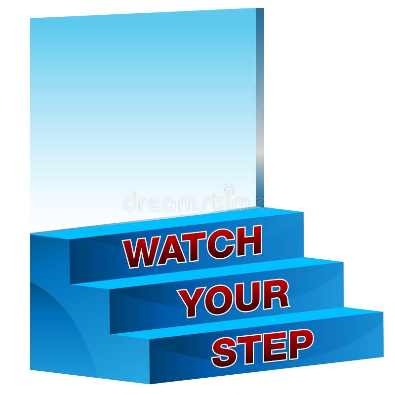 Watch Your Step Warning Sign Hole Danger Risk Mitigation Stock ...