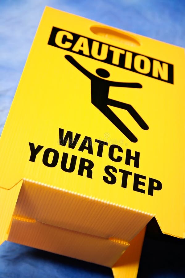 Watch Your Step Sign on Stairs Stock Image - Image of notice, mind ...