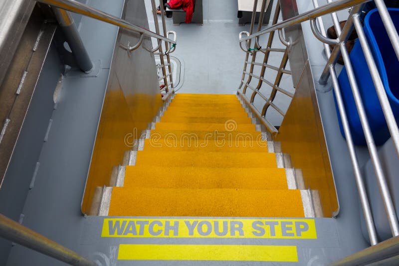 Watch Your Step stock image. Image of floors, yellow - 99261557