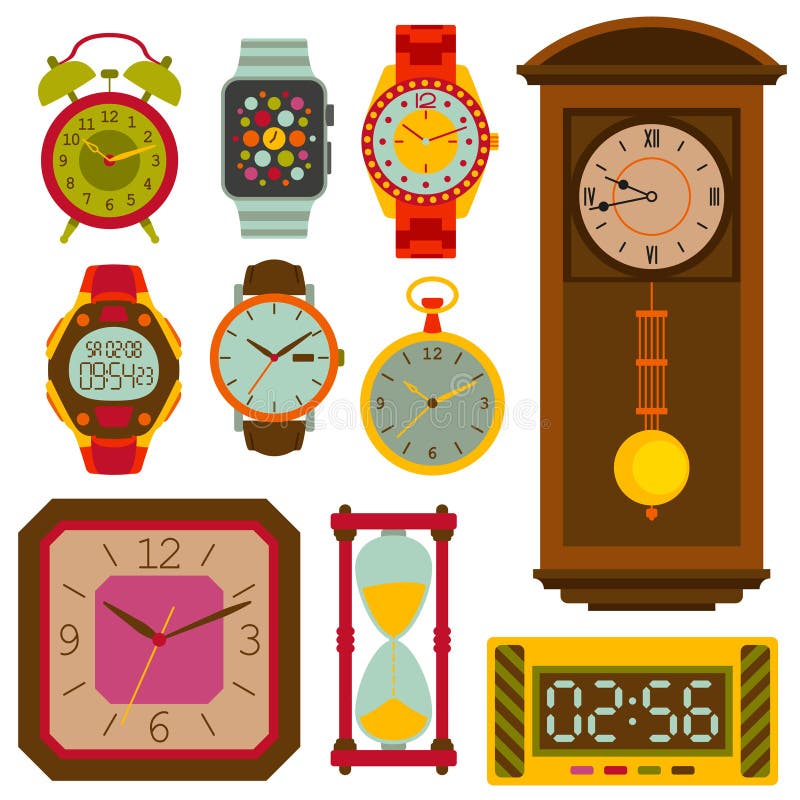 Watches set stock vector. Illustration of minute, classic - 70929235
