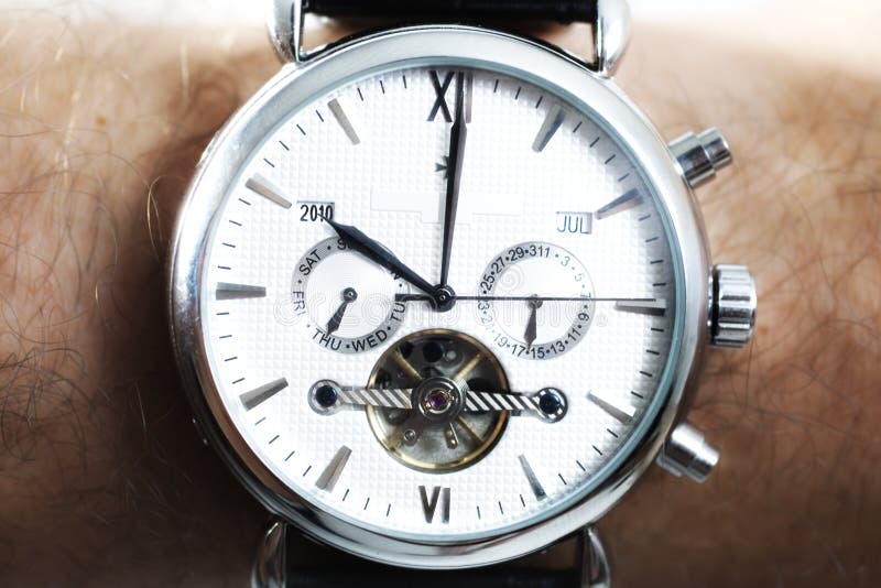 Watches with white dial stock image. Image of metal, wrist - 15554949