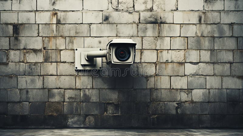 Watchful Guardian, Modern CCTV Security Camera on a Old Brick Wall ...
