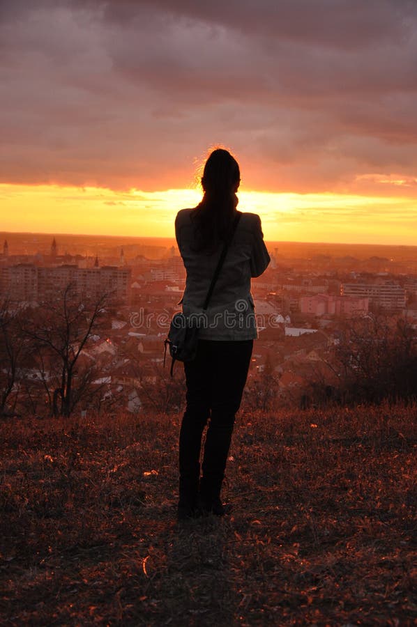Girl on an hill stock illustration. Illustration of hills - 34687776