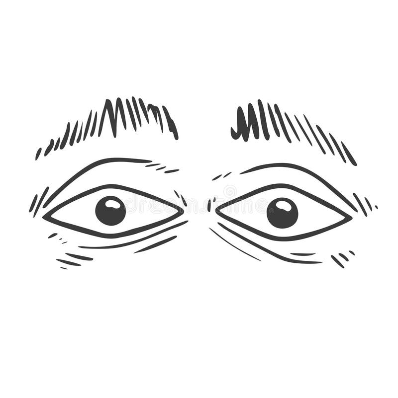 Watching eye draw stock vector. Illustration of human - 352754993