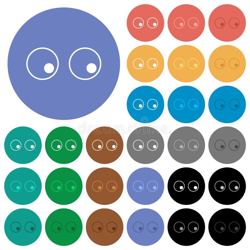 Watching Eyes Outline Round Flat Multi Colored Icons Stock Vector ...