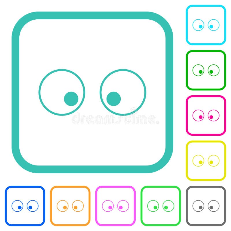 Watching Eyes Outline Vivid Colored Flat Icons Stock Vector ...