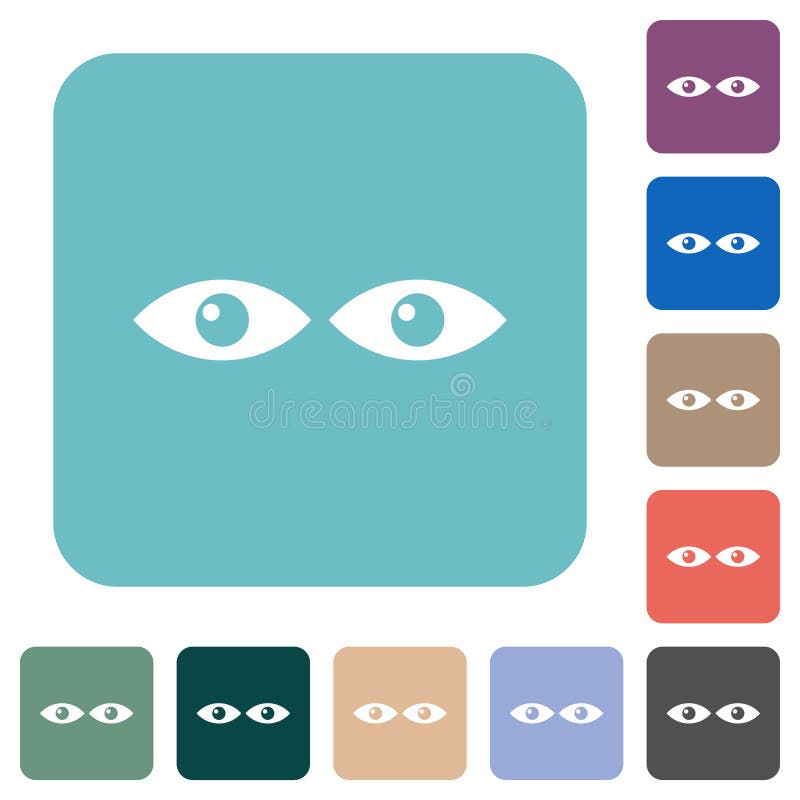 Watching Eyes Solid Rounded Square Flat Icons Stock Vector ...