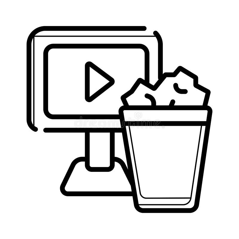 Watching Film on Monitor Icon Stock Illustration - Illustration of ...