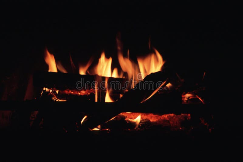 Flames from Fire in Fireplace Version 2 Stock Image - Image of flames ...