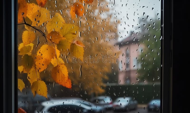 Watching the Rain Fall, Lost in Thought and Reflection Stock Image ...