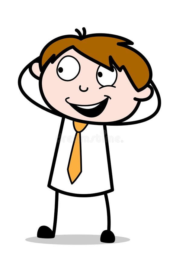 Watching and Smiling - Office Salesman Employee Cartoon Vector ...