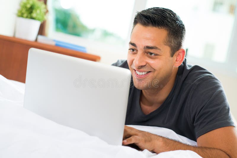Watching Something on Laptop Stock Image - Image of communication ...