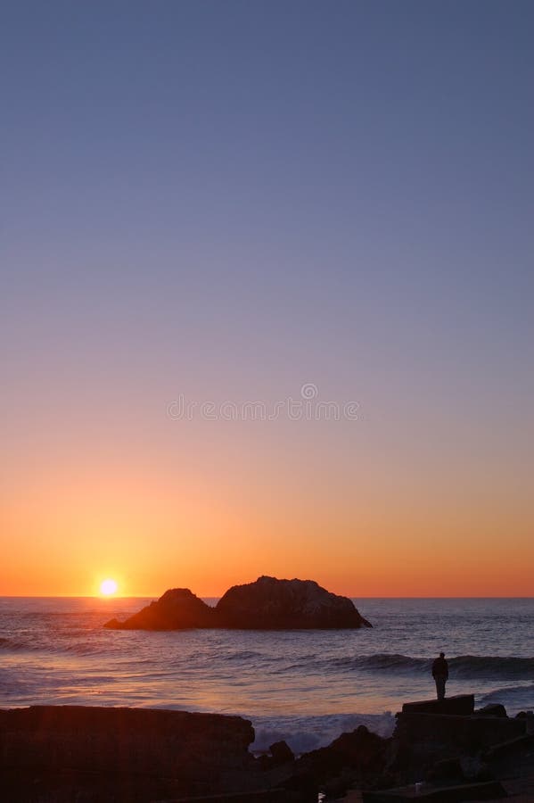 Watching the Sunset stock image. Image of francisco, beach - 562021