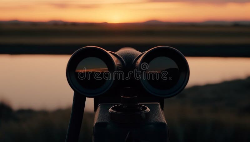 Watching Sunset through Hand Held Telescope, Discovering Nature ...