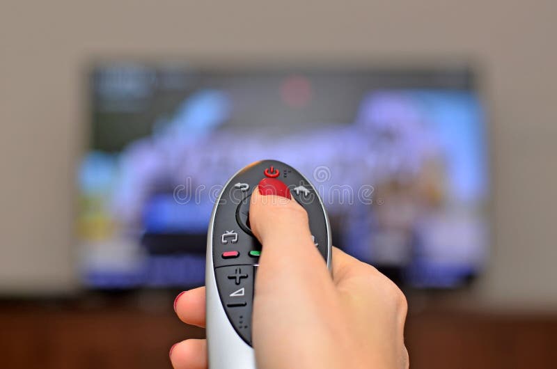 Watching TV and Using Remote Controller Stock Photo - Image of holding ...