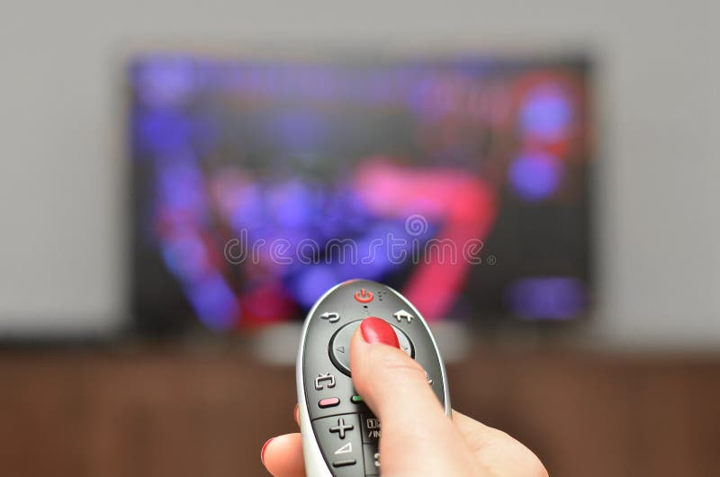 Watching TV and Using Remote Controller Stock Photo - Image of nail ...