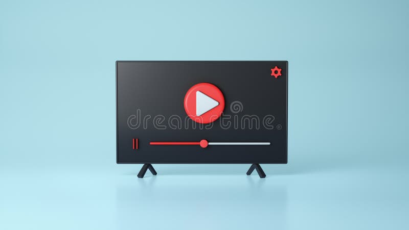 Watching Video on Modern Smart TV. Video Player Interface on Television ...