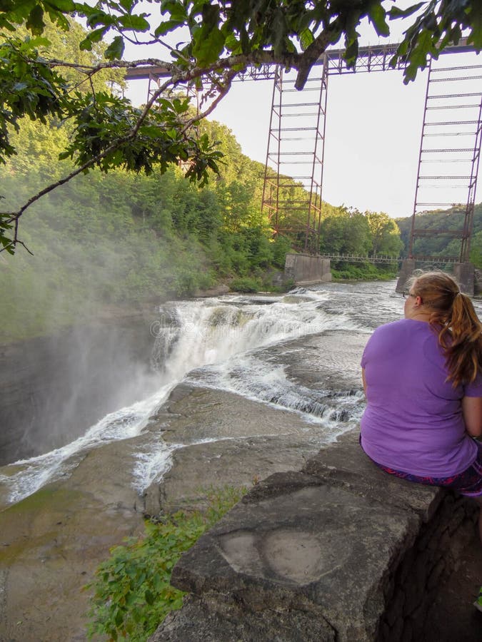 Watching Waterfalls Flow into the Ocean Stock Photo - Image of ...