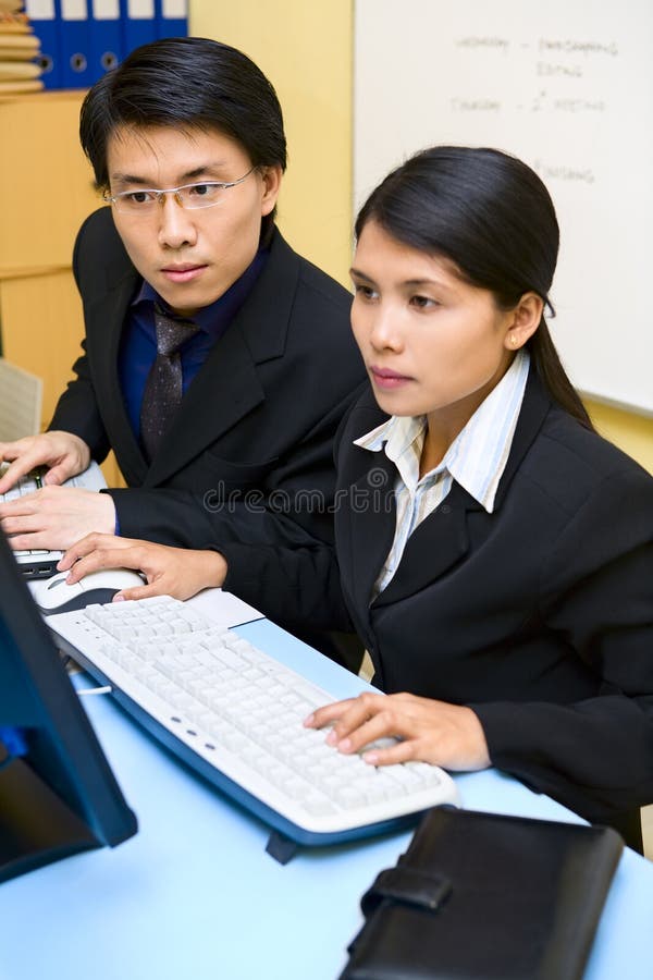 Watching the Work Carefully Stock Image - Image of expertise, serious ...