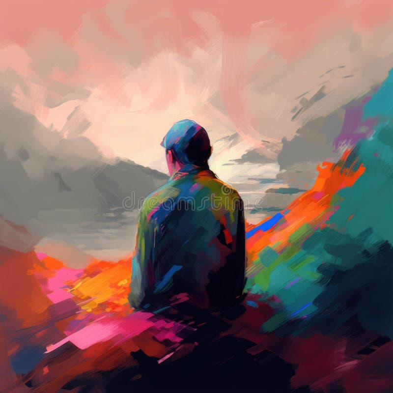 Watching the World Change in a SplitSecond Psychology Art Concept. AI ...