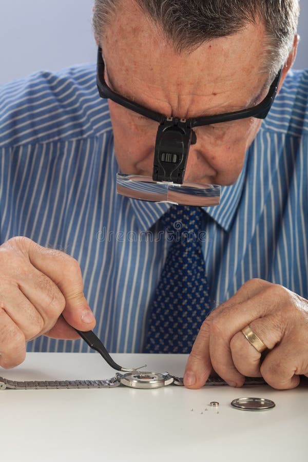 Watchmaker stock image. Image of senior, male, repairman - 26938057
