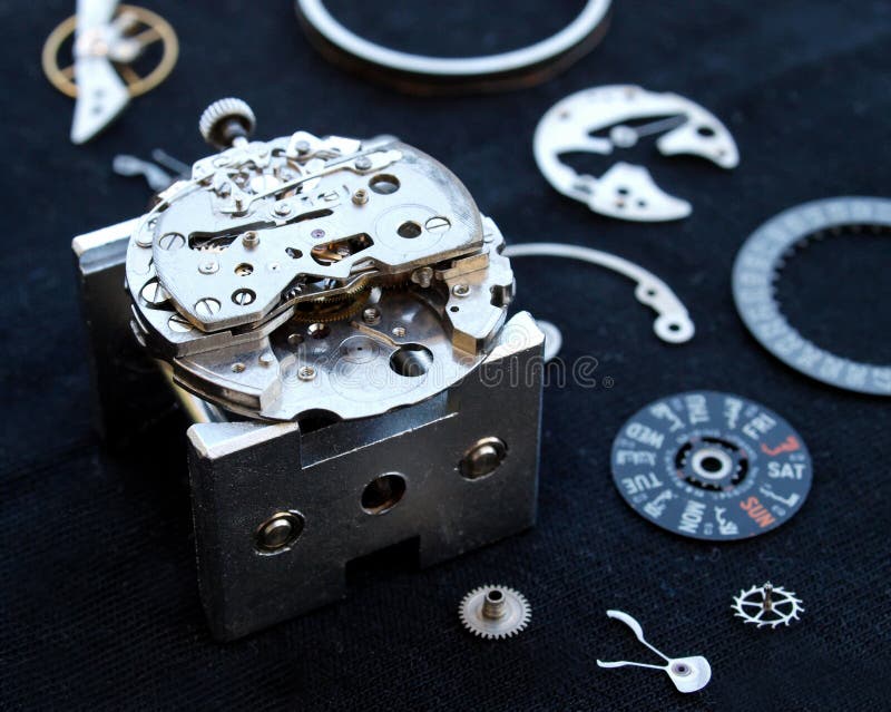Watchmaker desk stock image. Image of mechanical, clockwork - 74462021