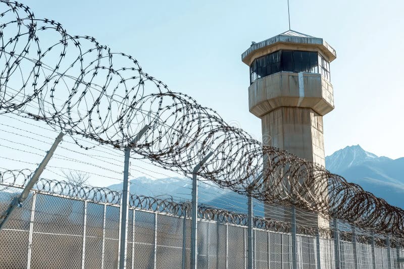 Intimidating Barbed Wire Field. Generate Ai Stock Photo - Image of ...