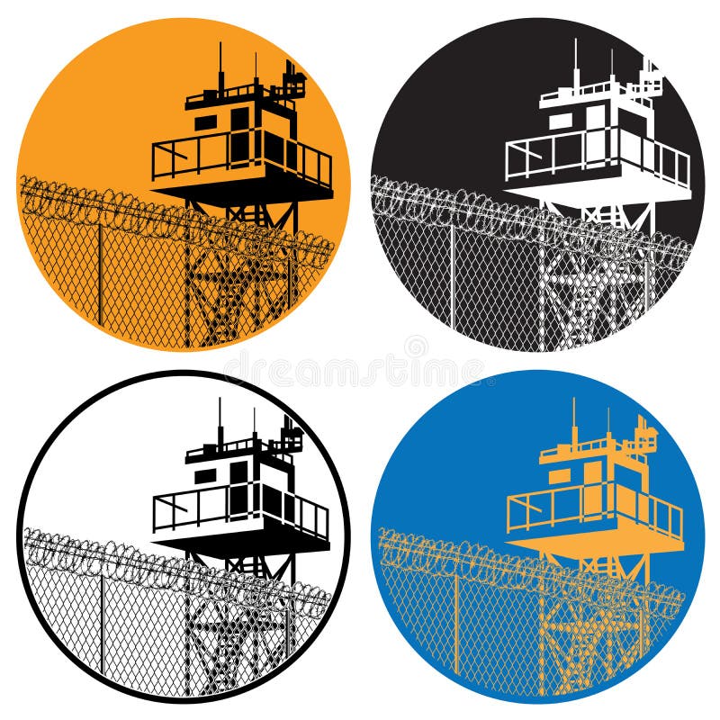 Guard tower blueprints stock vector. Illustration of post - 229173105