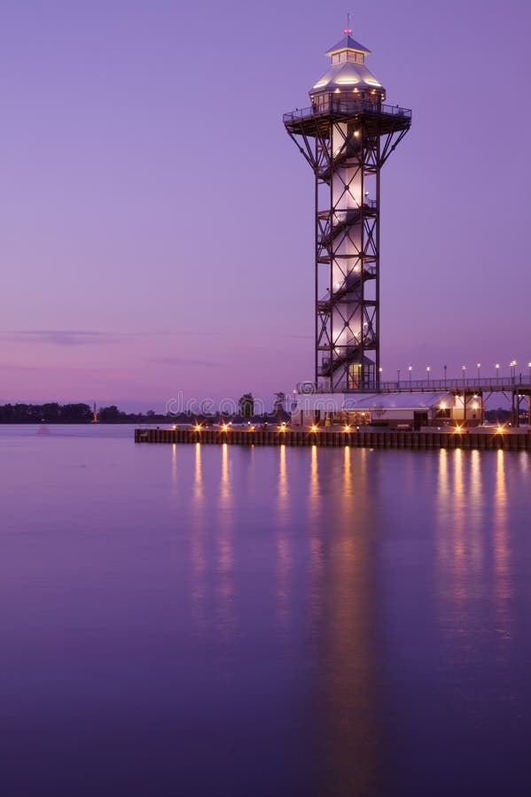Watchtower on a Bay at Sunset Stock Photo - Image of clear ...