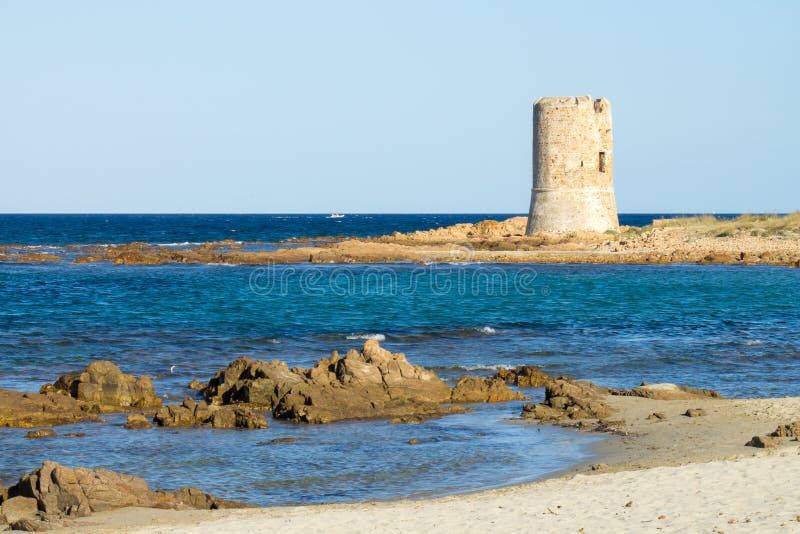 Watchtower on the beach stock photo. Image of sunset - 43739070