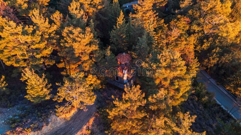 Watchtower in Cyprus Forest at Golden Hour Stock Photo - Image of ...