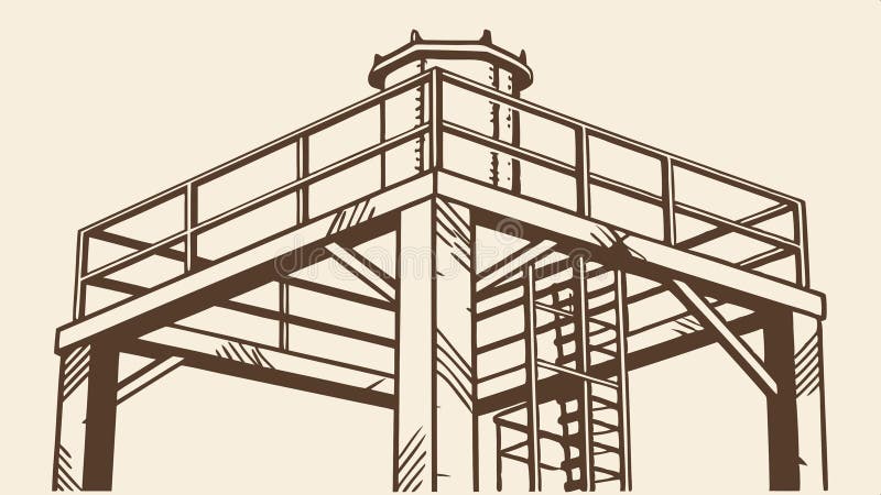 Watchtower Lookout Illustration, Observation Point and Security ...