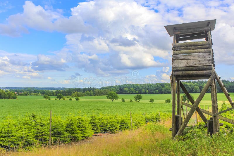 Watchtower Shooting Range in the Forest by the Field Germany Stock ...