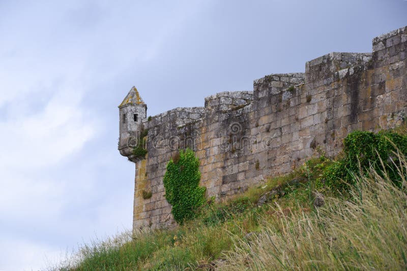 Watchtower and Stone Wall of a Castle Stock Image - Image of ...