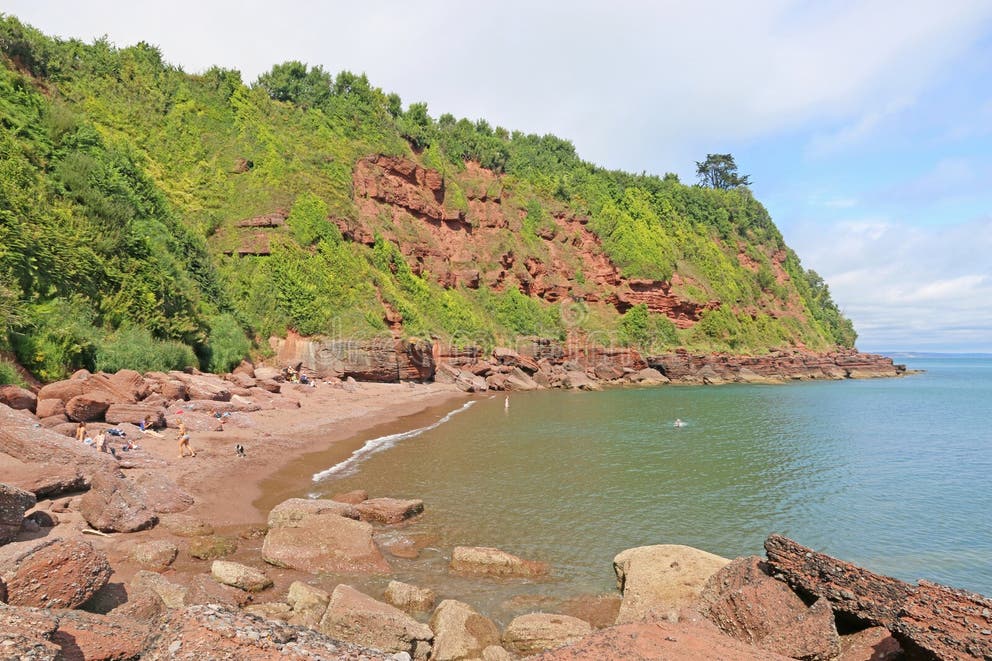 Watcombe Beach in Torquay, Devon Stock Photo - Image of sandstone ...