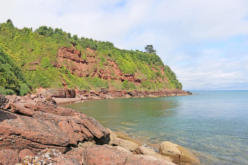 Watcombe Beach in Torquay, Devon Stock Photo - Image of beach, rocks ...