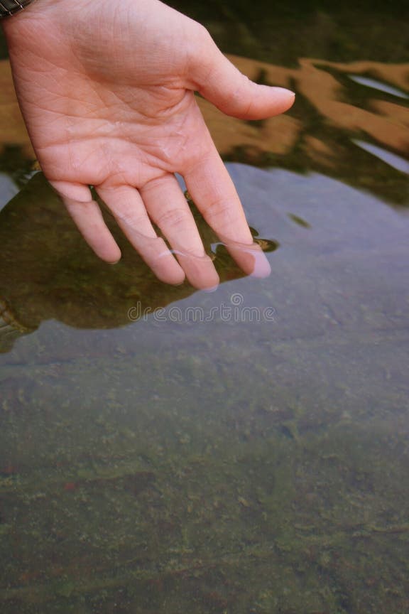 Water stock image. Image of natural, pond, hand, touches - 2668337