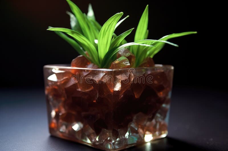 Water-absorbing Crystals in Soil of Potted Plant Stock Photo - Image of ...