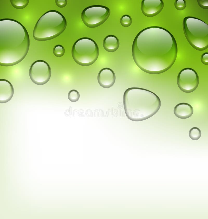 Water Abstract Green Background with Drops, Place for Your Text Stock ...