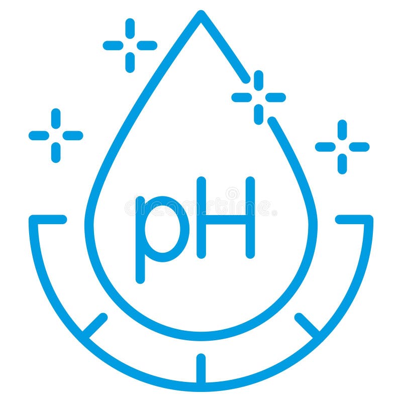 Water Acidity PH. Liquid Drop Outline Pictogram with Scale and Text ...
