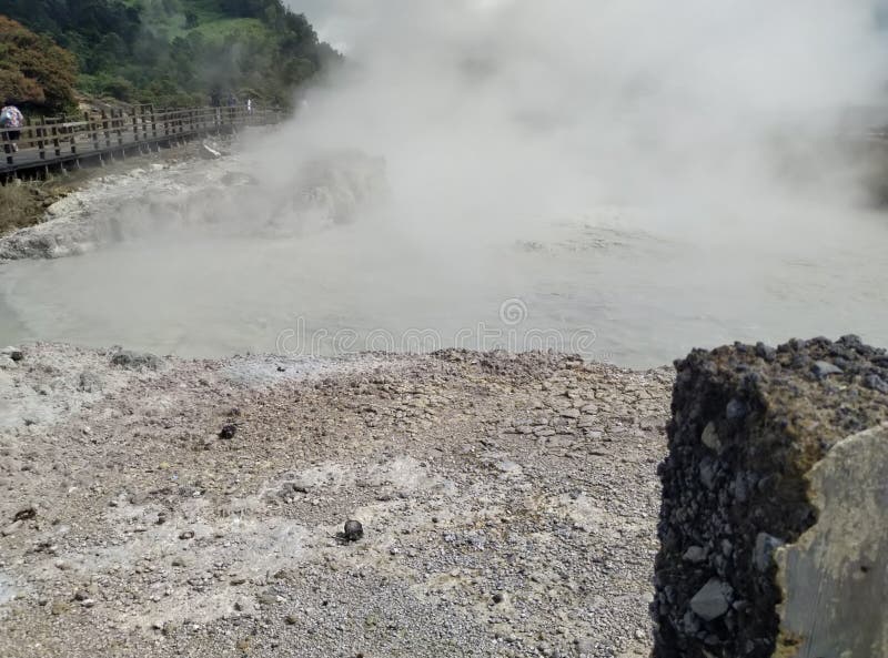 Water in Active Crater Volcano Stock Image - Image of soil, terrain ...