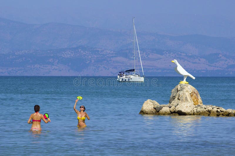 Water Activities on Beach, Corfu Editorial Stock Image - Image of ...