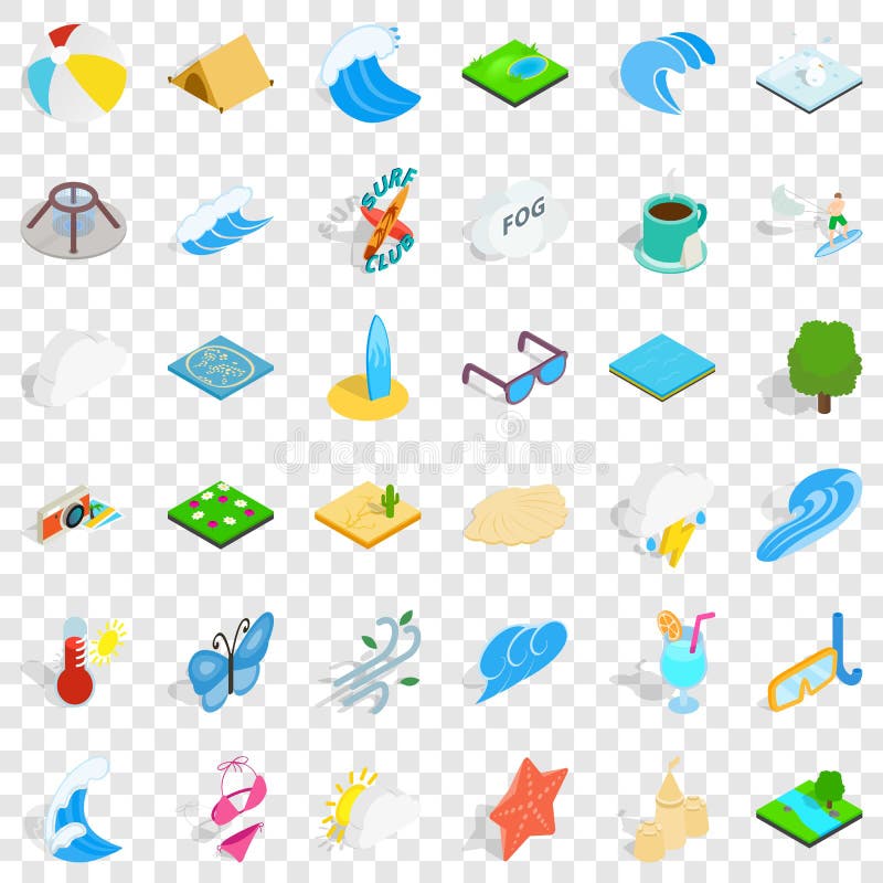 Water Activity Icons Set, Simple Style Stock Vector - Illustration of ...