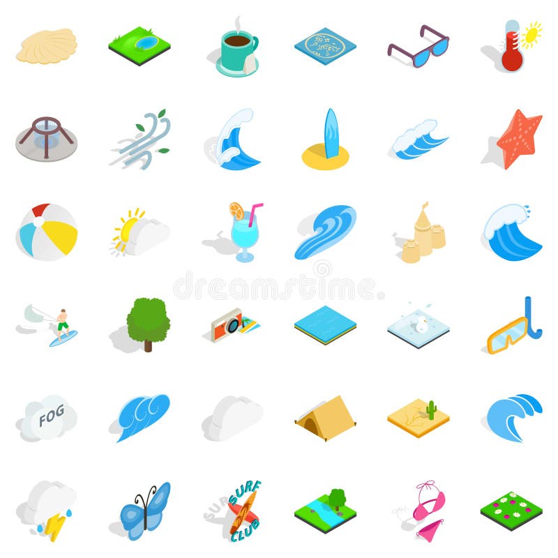Water Activity Icons Set, Simple Style Stock Vector - Illustration of ...