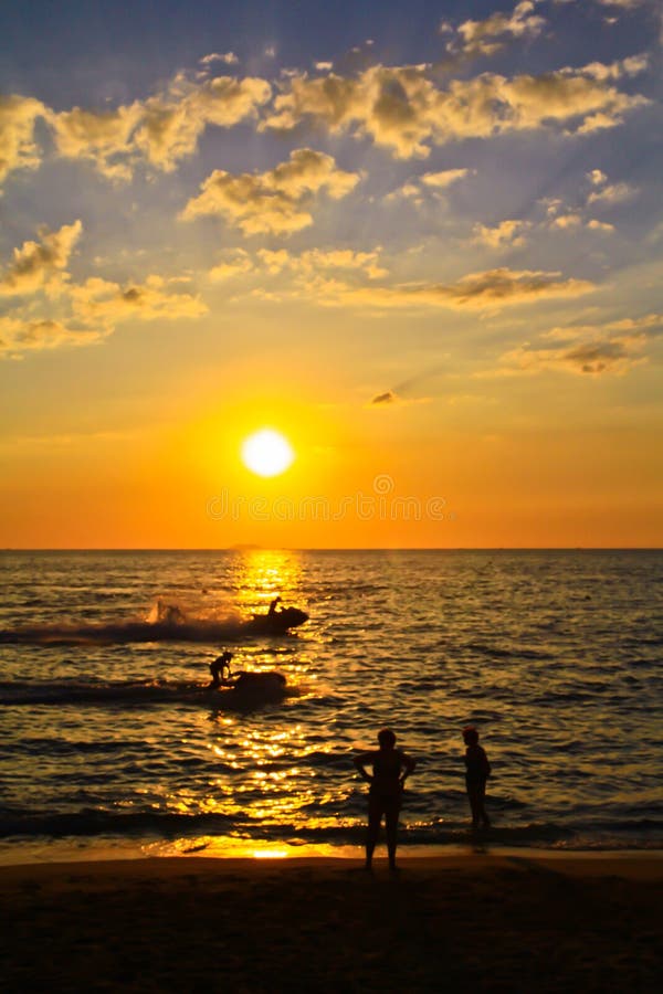 Water Activity in the Sunset Stock Photo - Image of landscape ...