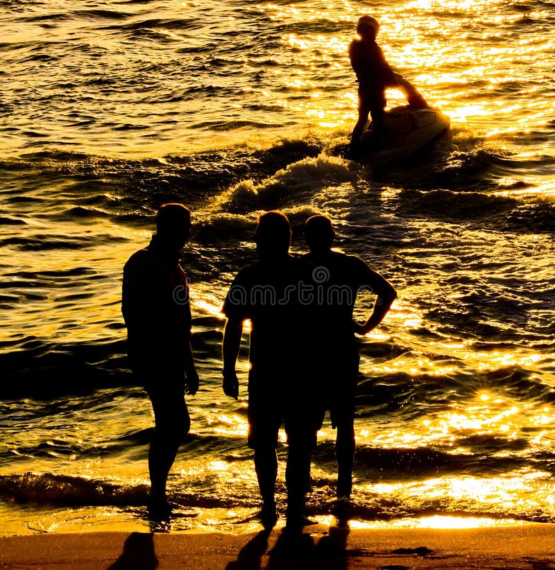Water Activity in the Sunset Stock Photo - Image of competition, dawn ...