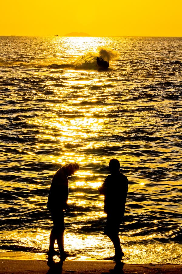 Water Activity in the Sunset Stock Image - Image of nature, life: 37943665