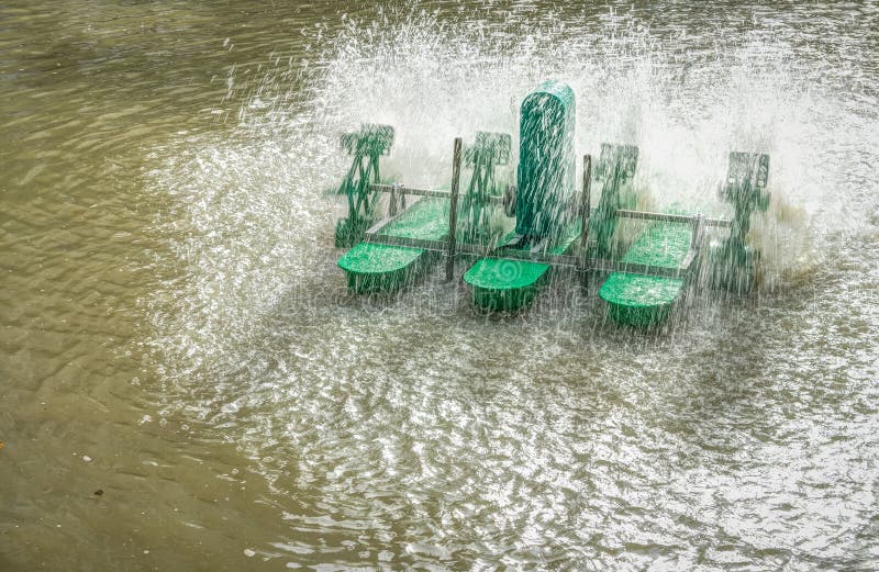 Water aeration in a pond stock image. Image of creation - 44687271