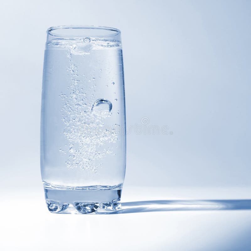 Water with Air Bubbles in Transparent Glass Stock Image - Image of ...