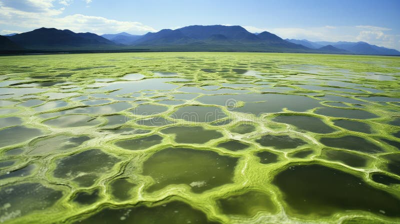 Water algae bloom stock illustration. Illustration of microorganisms ...